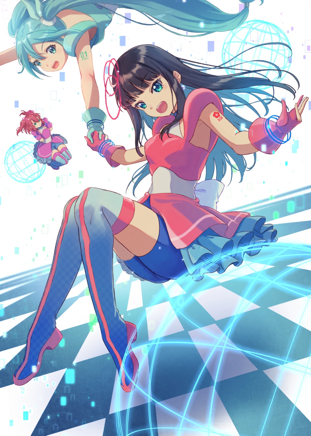 macken love live! sunshine!! vocaloid hatsune miku kurosawa dia kurosawa ruby bike shorts ...